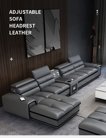 Buy Modern Intelligent Living Room Furniture Leather Sofa from Ganzhou ...