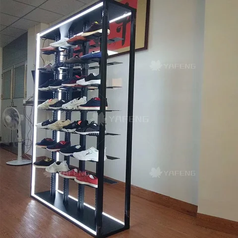 Buy Modern Shoe Store Metal Shelf Store Shoedisplay Stands Black ...