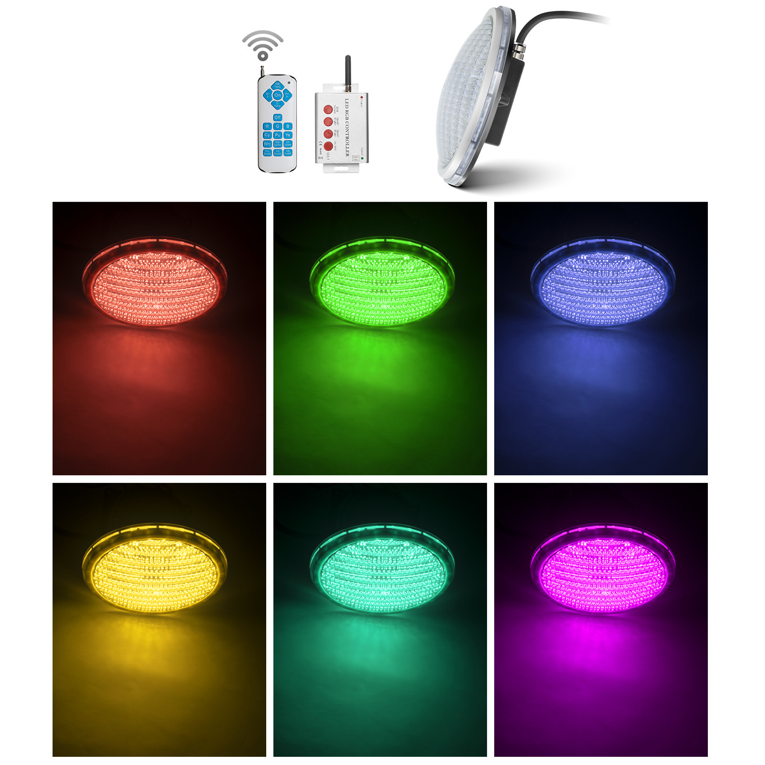 Buy Par56 Pool Light Bulb Color Change Waterproof Led Pool Light Rgb Synchronous Control Flat ...