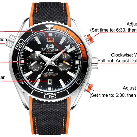 Buy Paulareisluxury Luminous Mechanical Watch Sports Waterproof Timing ...