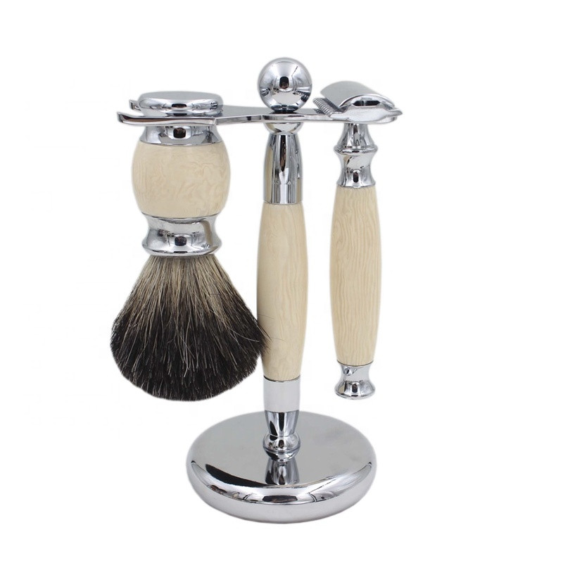 Buy Pure Badger Hair Brush And Safety Razor 3in/1 Shaving Set/kits from ...