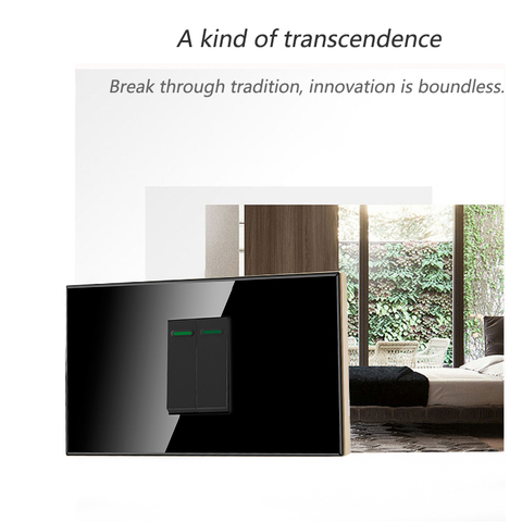 Buy Rectangle Design Tempering Glass Panel Wall Switch And Socket 110v ...