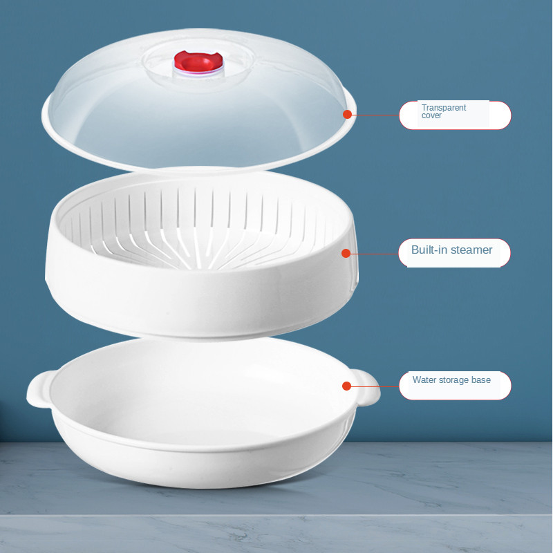 Buy Round Steamer Microwave Vegetable Steamer Pasta Rice Fish Steaming ...