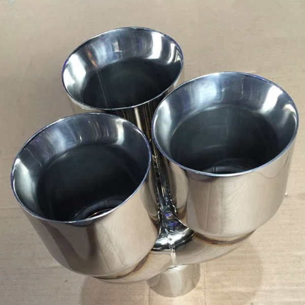 Buy Stainless Steel Universal Triple Outlets Exhaust Muffler Exhaust ...