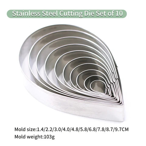Buy Supplier 10pcs Stainless Steel Die-cutting Rose Mold Cake Baking ...