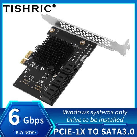 Buy Tishric Pcie 1x To Sata 3.0 6 Ports Pcie 3.0 Express Expansion Card ...