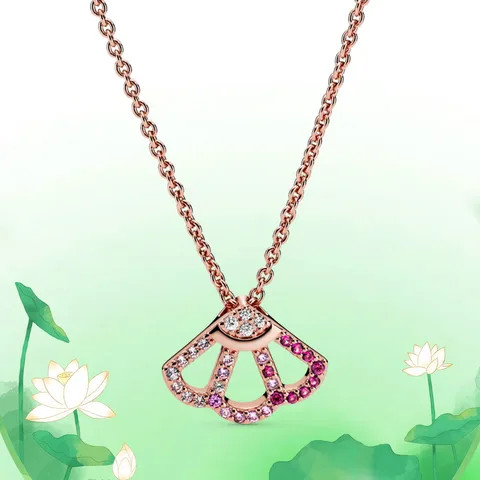 Buy Traditional Chinese Fan Jewelry Set Rose Gold Necklace Ring ...