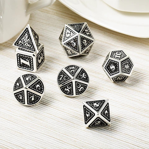 Buy Wholesale 7 Pcs Metal Dnd Dice Set Custom Dragon Scale Metallic D&d ...