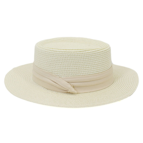 Buy Wholesale Ladies Boater Visor Hat Flat Top Straw Travel Ultraviolet ...