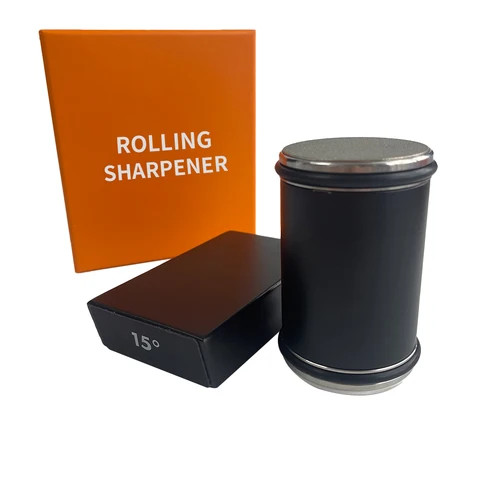 Buy Wood Diamond Stone Rolling Knife Sharpener Black Color Kitchen ...