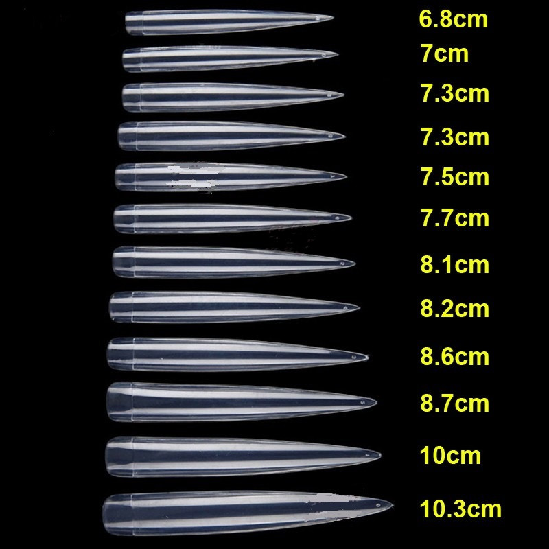 Buy Yimart 12sizes/pack Extra Long Sharp French Artificial Nail Art ...