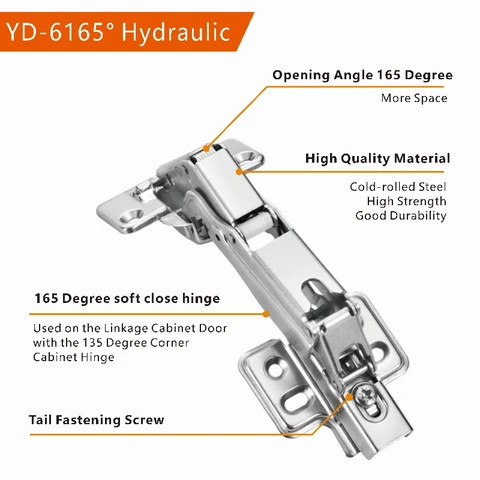 Buy Youdo Factory 165 Degree Buffer Concealed Hinges Soft Close ...