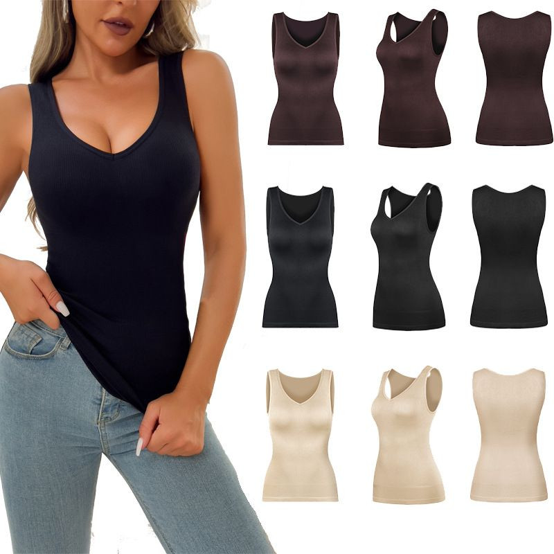 Buy Heart Shape Neck Shape Wear Nylon Spandex Seamless Tank Top Shaper ...
