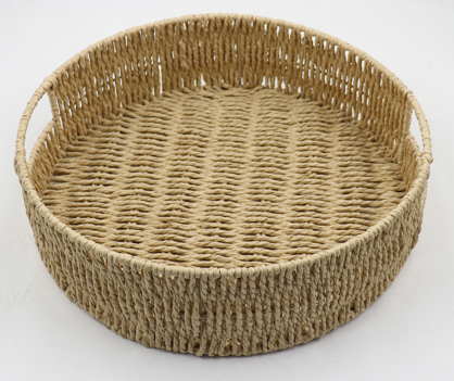 Buy Woven Food Storage Serving Rattan Tray Rattan Tray With Handle ...