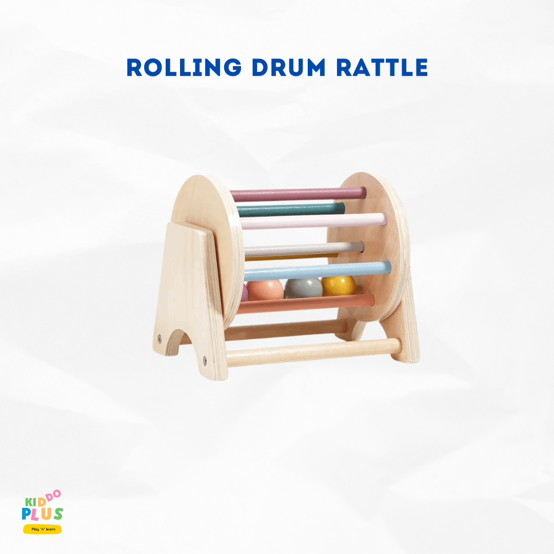 Buy Wooden Rolling Drum Rattle from The Kiddo Plus, India | Tradewheel.com