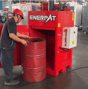 Buy Enerpat Hydraulic 55 Gallon Steel Metal Used Oil Barrel Compactor ...