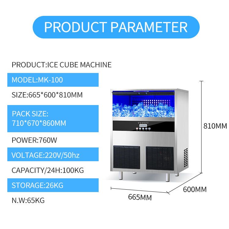 Buy Automatic 100 Kg Ice Cube Making Machine Commercial Ice Machine For ...