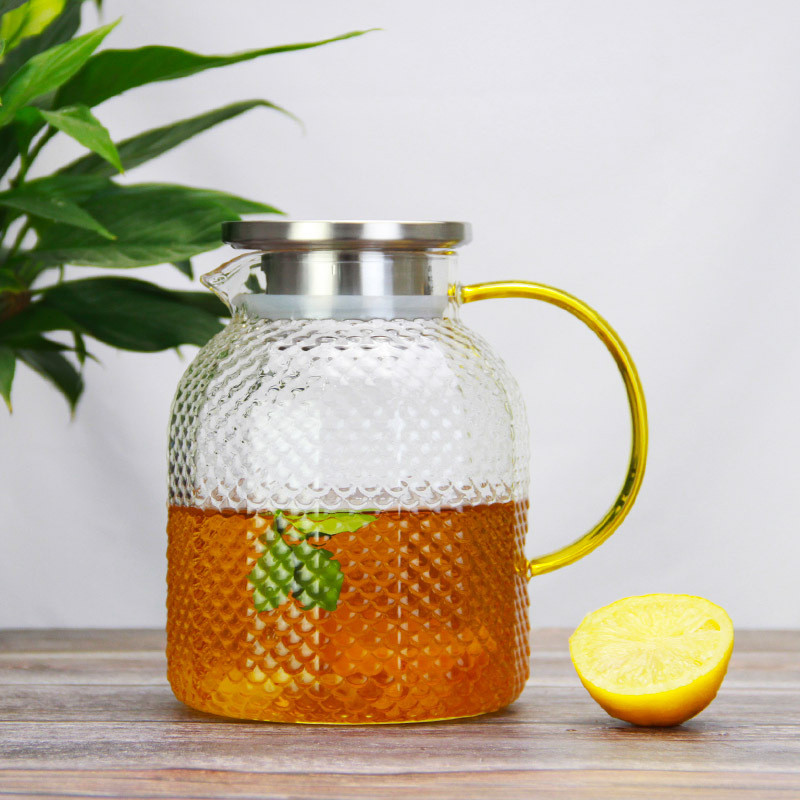 Buy 1000ml 1500ml Hammer Grain High Borosilicate Glass Tea Water ...