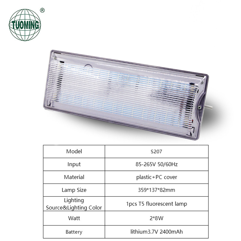 Buy 1*8w Led T5 Tube Ip65 Non Maintained Exit Sign Hanging Bulkhead Led ...
