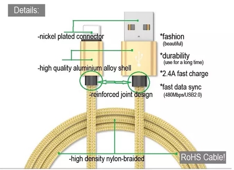 Buy 1m Usb Cable Ios System Charger Cable Usb 2.0 Fast Data Charging ...