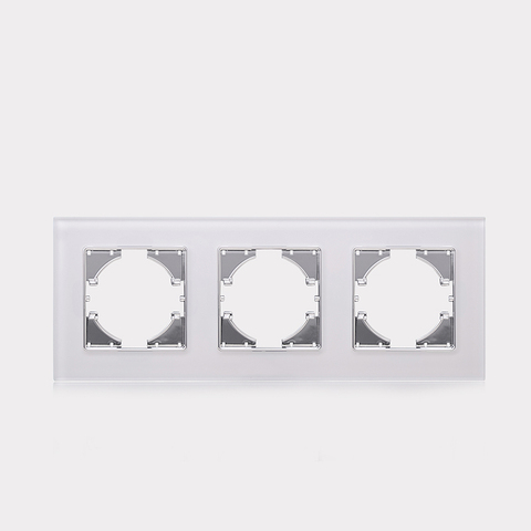 Buy 2 Gang White Color Toughened Glass Panel Wall Switch Panel from ...