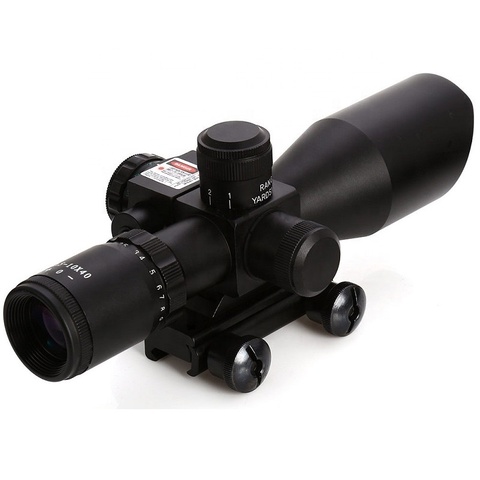 Buy 2.5 - 10x40 Tactical Rifle Scope With Red Laser Dual Illuminated ...