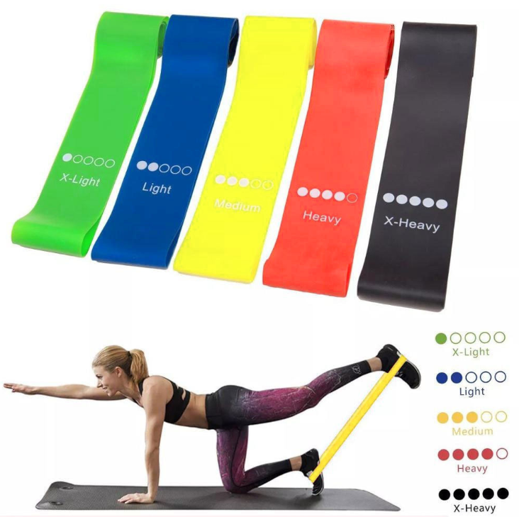 Buy 5 Color Yoga Resistance Rubber Bands Fitness Gum X-light To X-heavy ...