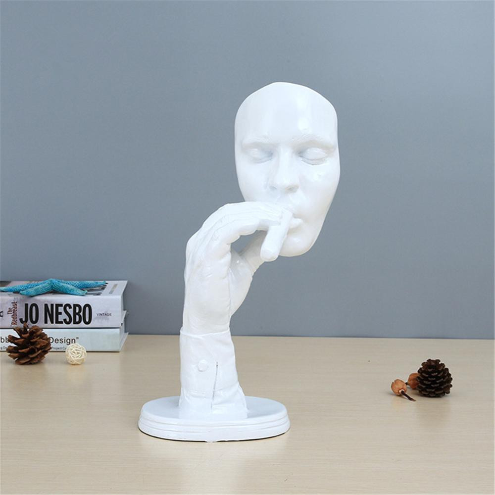 Buy Abstract Statues Sculpture Man Smoking Cigar Human Face Statue ...