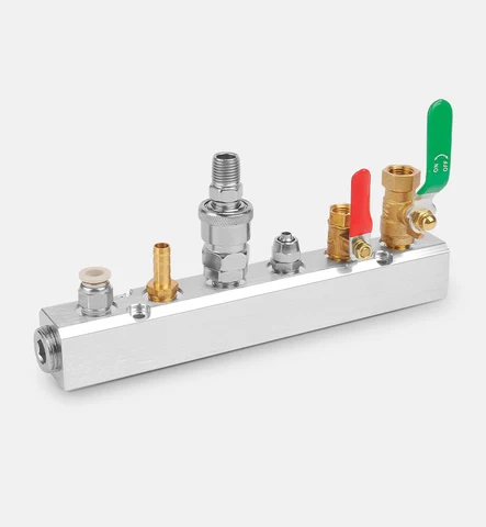 Buy Aluminum Strip Pneumatic Manifold Multi-pipe Gas Distribution ...