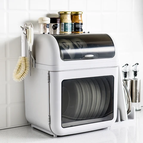 Buy Aolixin New Kitchen Dish Drying Rack Cupboard Storage Box Covered ...