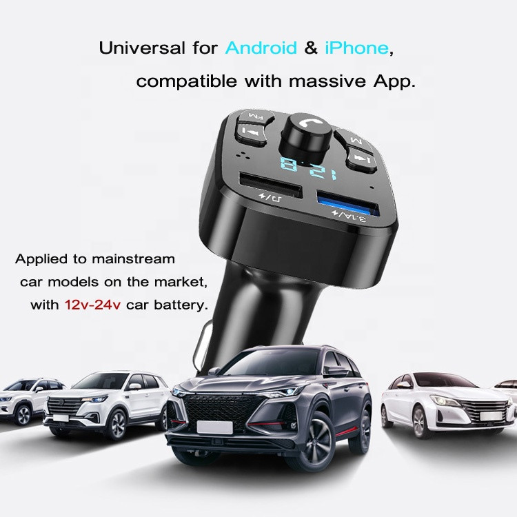 Buy Bt Car Kit Wireless Fm Transmitter Radio Adapter Dual Usb Ports Lcd ...