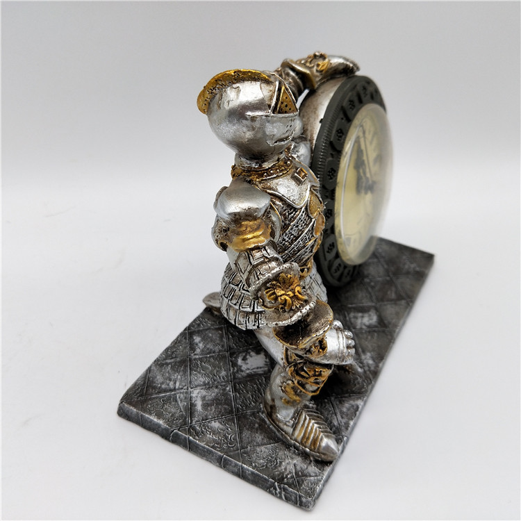 Buy Decorative Desktop Table Clock Armor Knight Resin Handicraft Desk Clock from Yiwu Zhankun ...