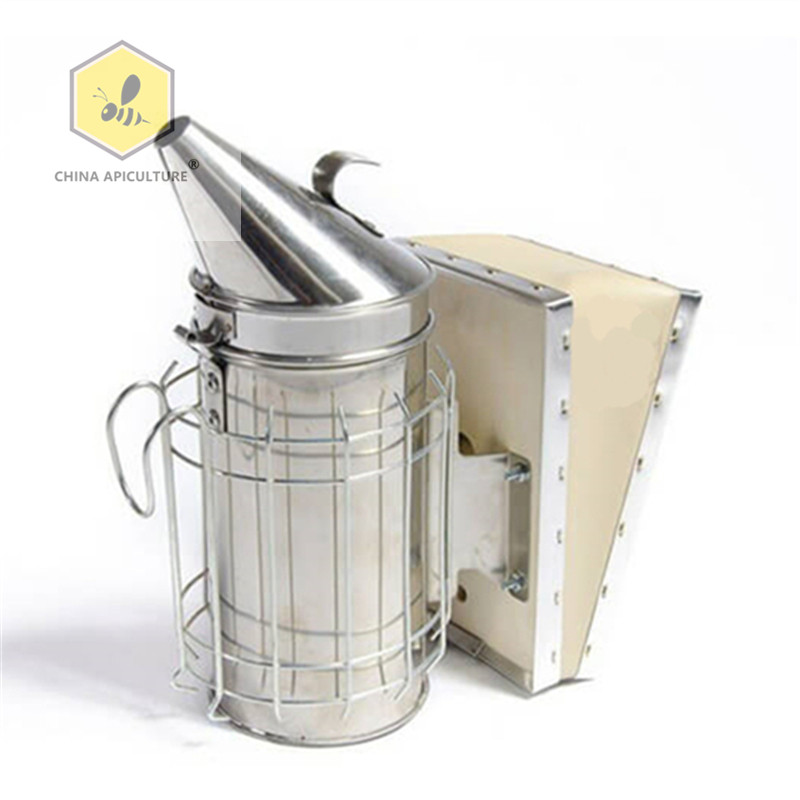Buy Galvanized Steel Bee Smoker With Leather Blow Box Beekeeping ...