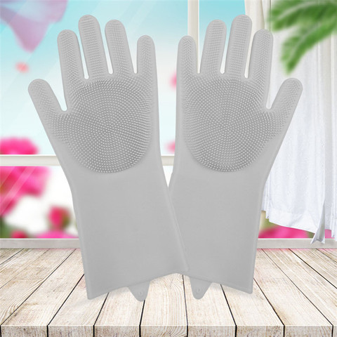 Buy Kitchen Durable Silicone Rubber Gloves For Hand-washing And Cooking ...