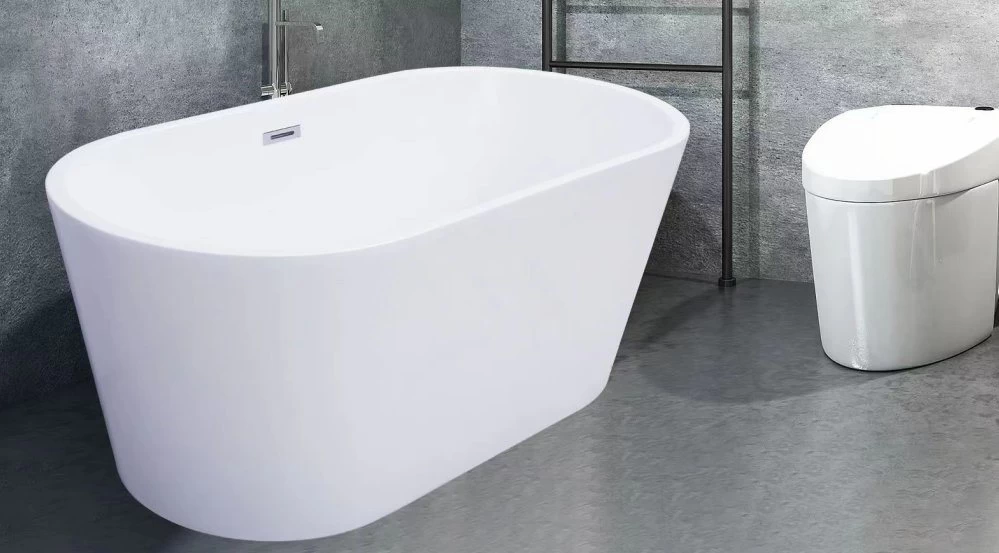 Buy Large Bathroom Tub Freestanding Deep Soaking Bathtub With Center ...