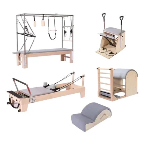 Buy Maple Wooden White Pilates Equipments Set Piano Steel Springs Yoga ...