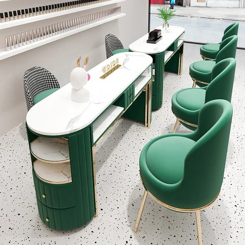 Buy Modern Art Salon Furniture Tech Double Nail Desk Manicure Nail ...