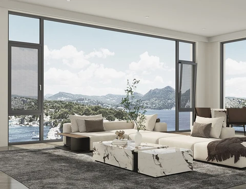 Buy Modern Design Double Glazed Window With Grill Balcony Tilt And Turn ...
