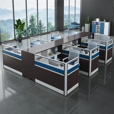 Buy Modern Furniture Board Desktop Computer 4 Person Office Desk 4 ...