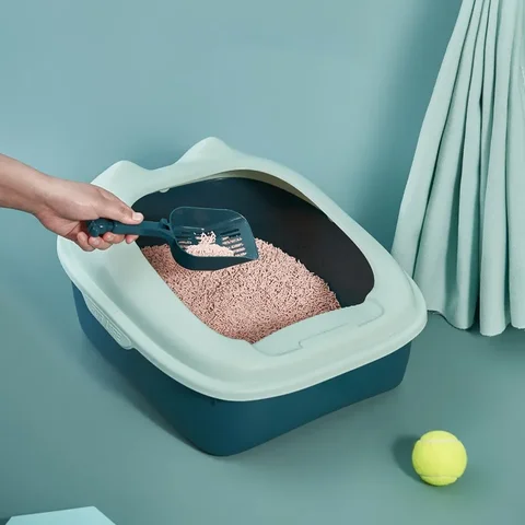Buy Multi-color Cat Litter Basin Toilet Semi- Enclosed Cat Litter Box ...