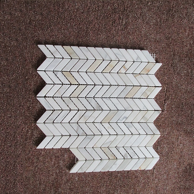 Buy Nature Marble Calacatta Gold In Mini Size Fishbone/cherovn Pattern ...