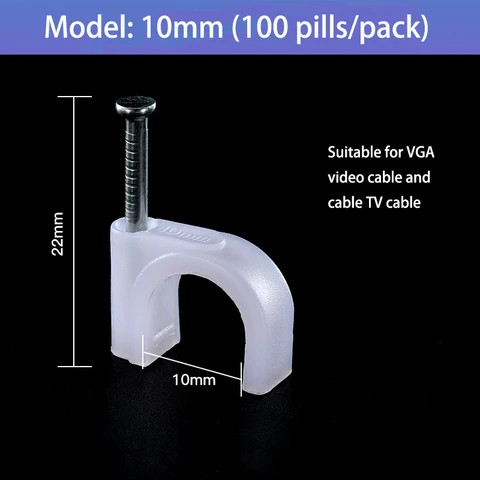 Buy Plastic Pe Circle Cable Clips Wire Holder Wire Nail Adjustable ...