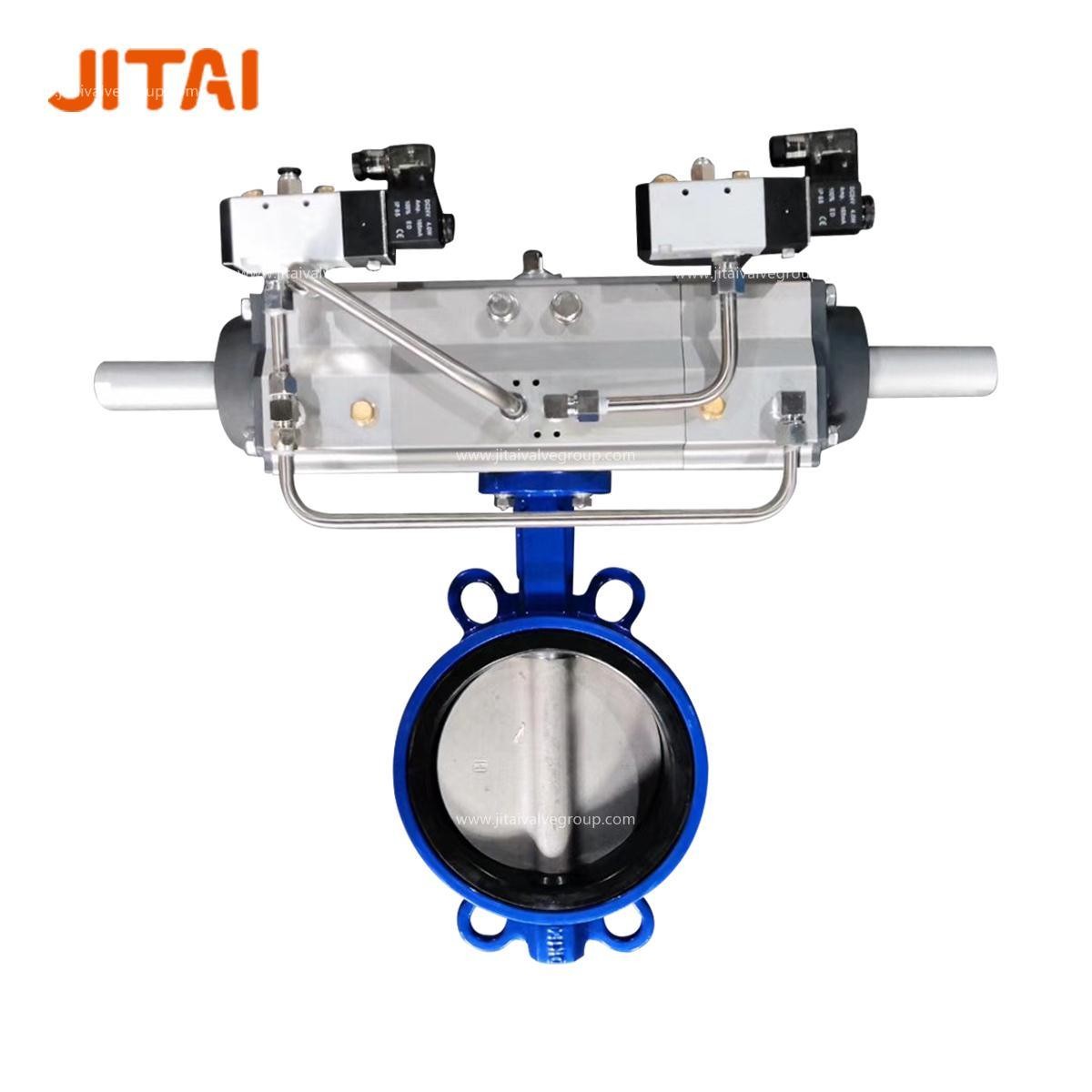 Buy Pneumatic Actuated Wafer End 4 Inch Ptfe Lined Butterfly Control ...