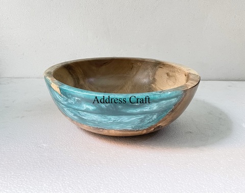 Buy Premium Quality Wood And Epoxy Resin Fruit Bowl Creative Salad Bowl ...