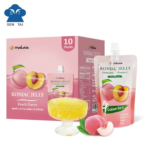 Buy Private Label Diet Food Keto 4 Cal Sweet Jelly Peach Flavored Konjac Jelly Drink With ...