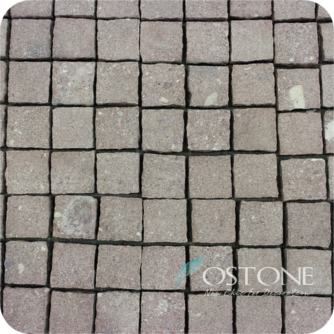 Buy Red Cube Stone Mesh Fan Pattern Cobblestone/driveway Cobblestone ...