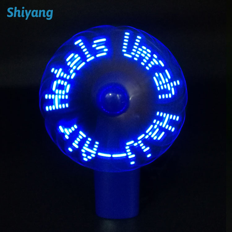 Buy School Gift Air Cooling Green Led Custom Message Fan Battery ...