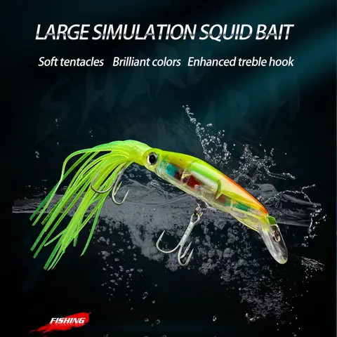 Buy Sea Fishing Squid Skirt Hard Lure Lifelike Swimbait Octopus Lure ...