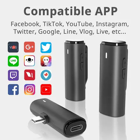 Buy Wireless Lavalier Mini Asmr Video Youtube Microphone Portable ...