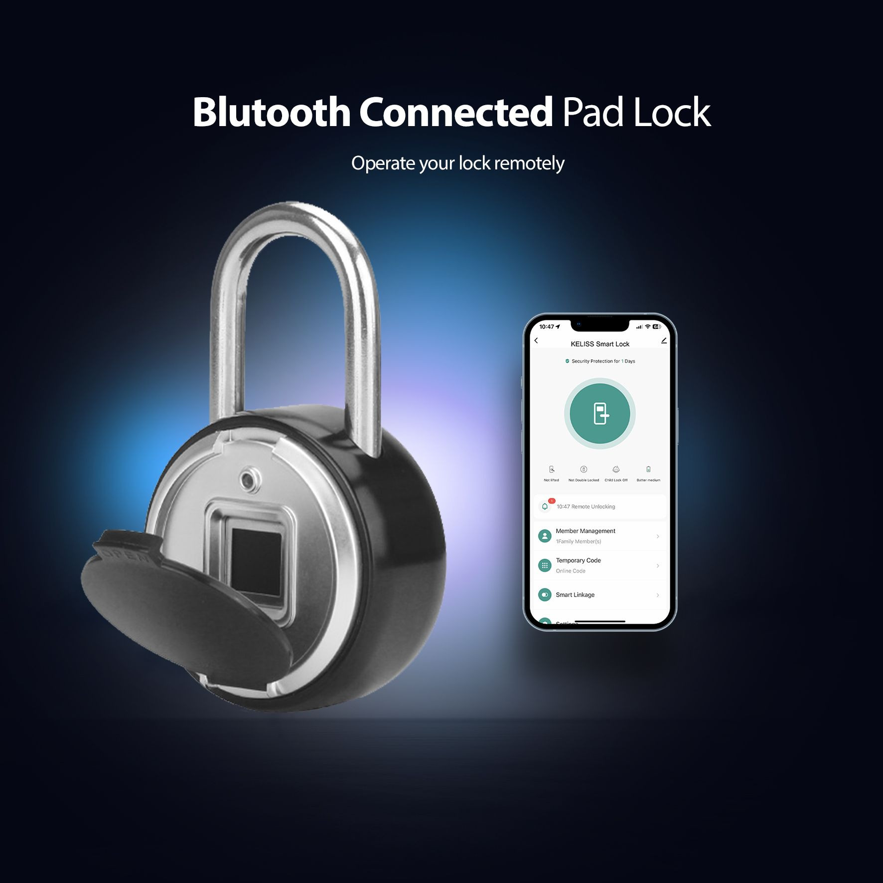 Buy Smart Padlock Keyless Fingerprint Anti-theft Usb Rechargeable ...